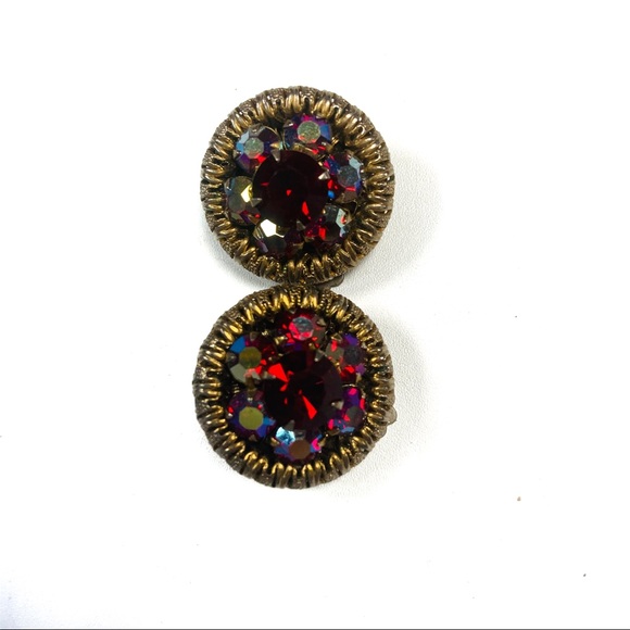 Jewelry | Vintage Ruby Red Costume Clip On Earrings | Poshmark